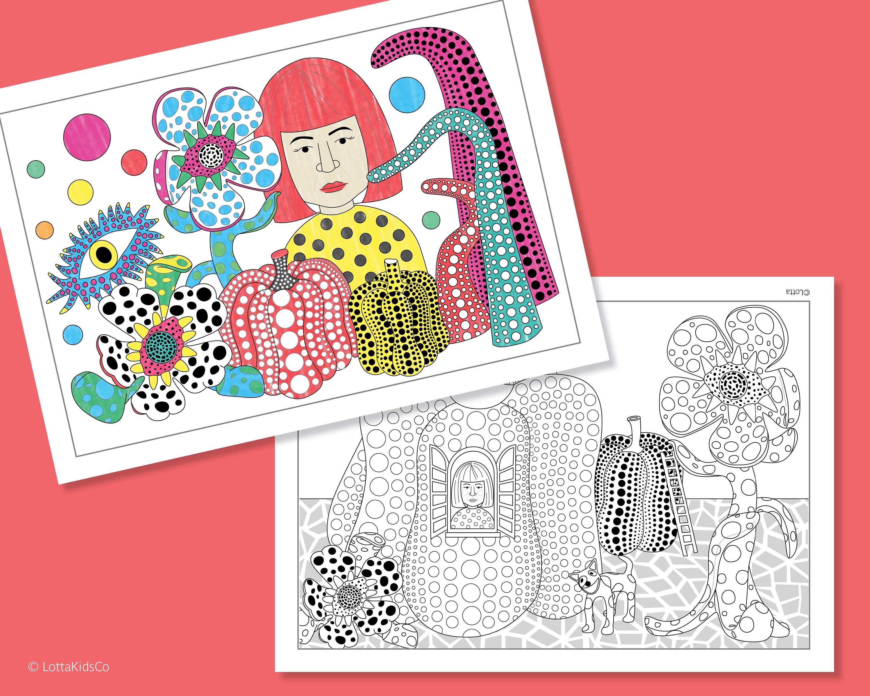 Yayoi Kusama Coloring Pages Famous Artist Coloring Pages Art History ...