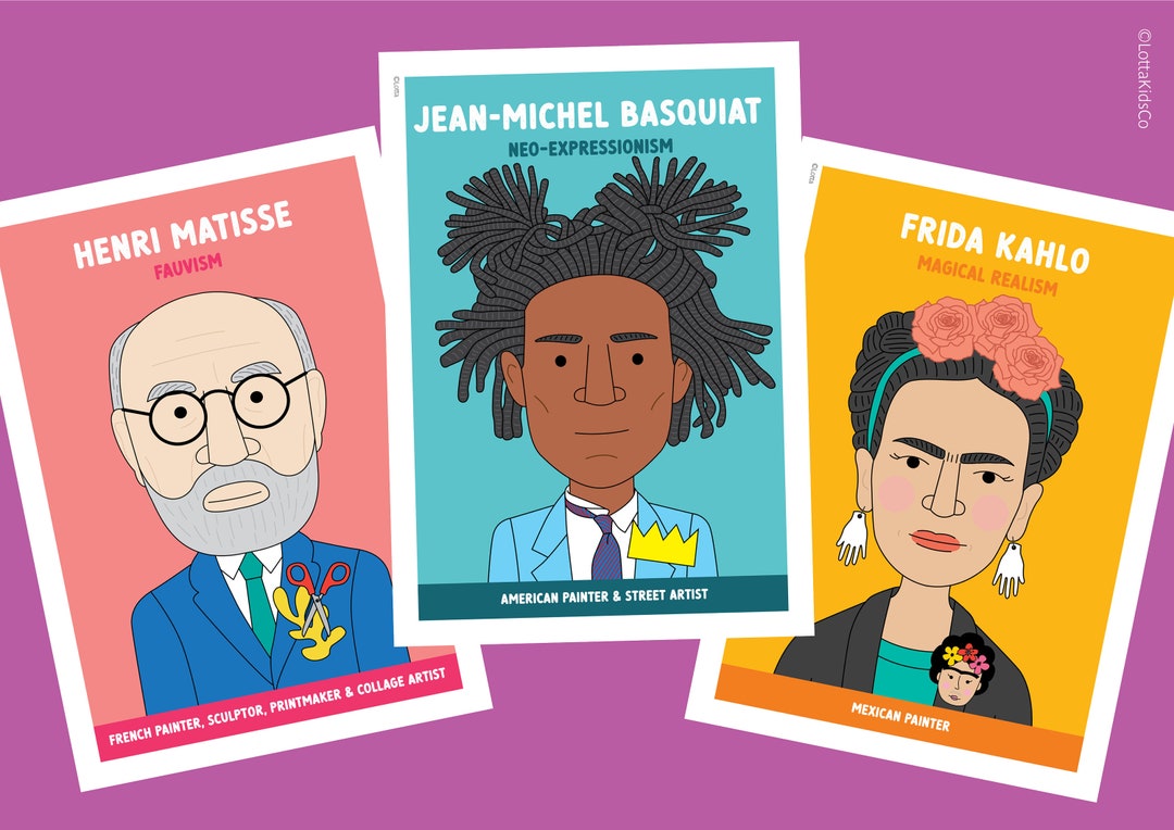 Famous Artist Classroom Posters #1 (20 Artists Matisse, Basquiat, Frida ...