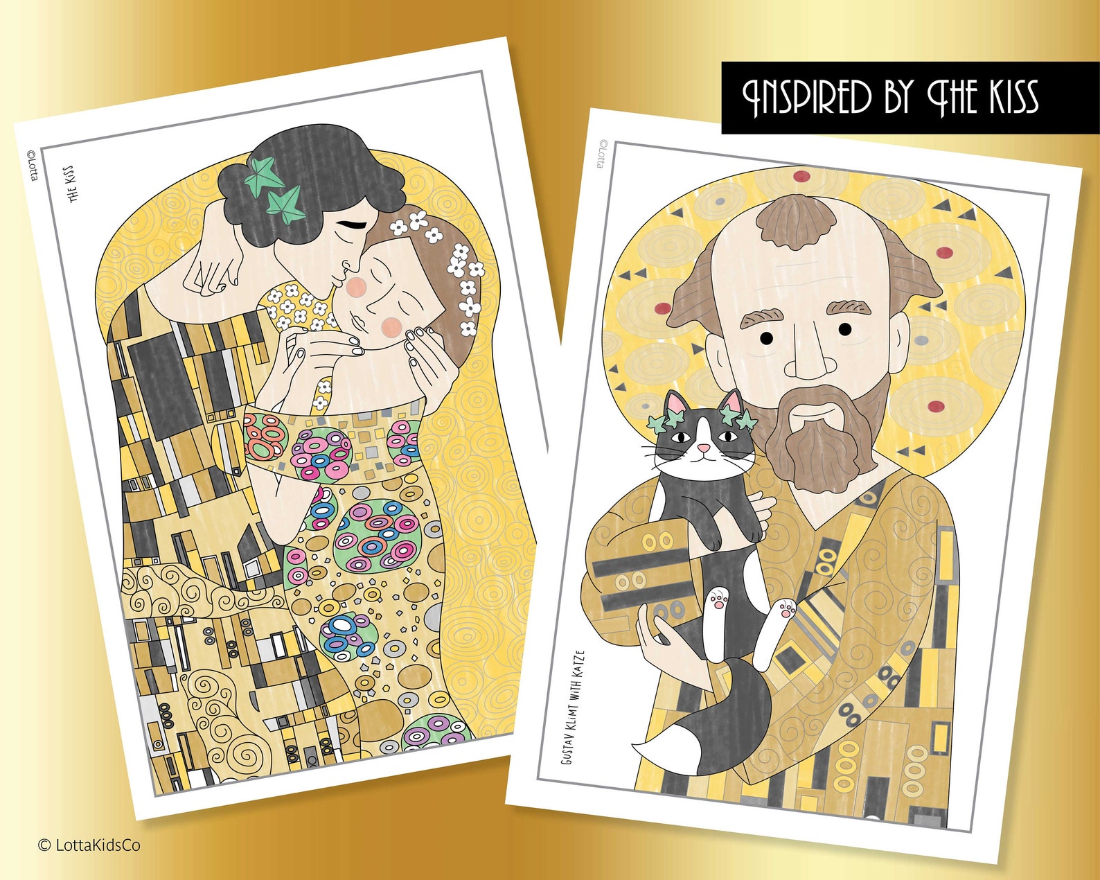Gustav Klimt Coloring & Drawing Pages - Etsy
