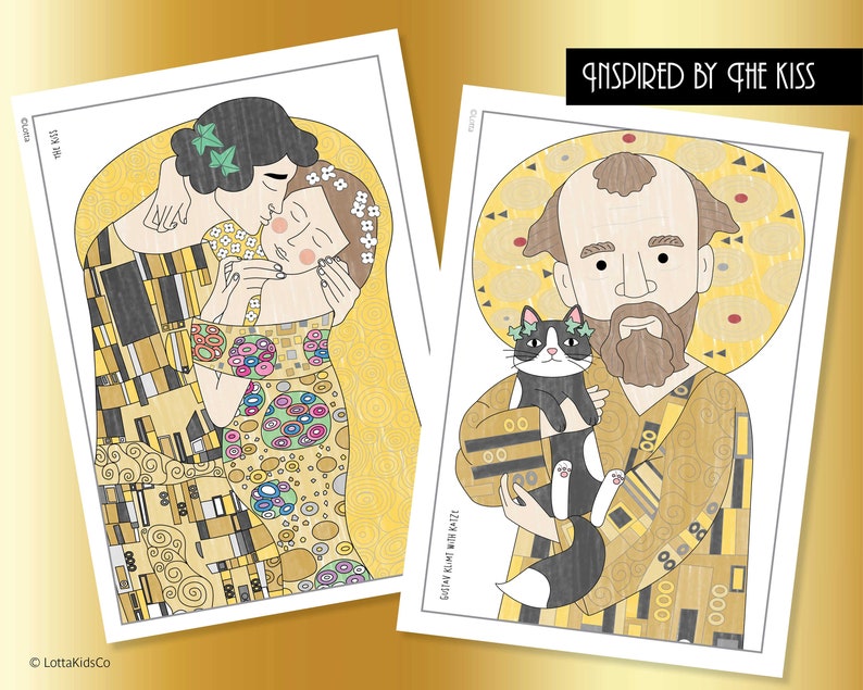 Gustav Klimt Coloring & Drawing Pages - Etsy