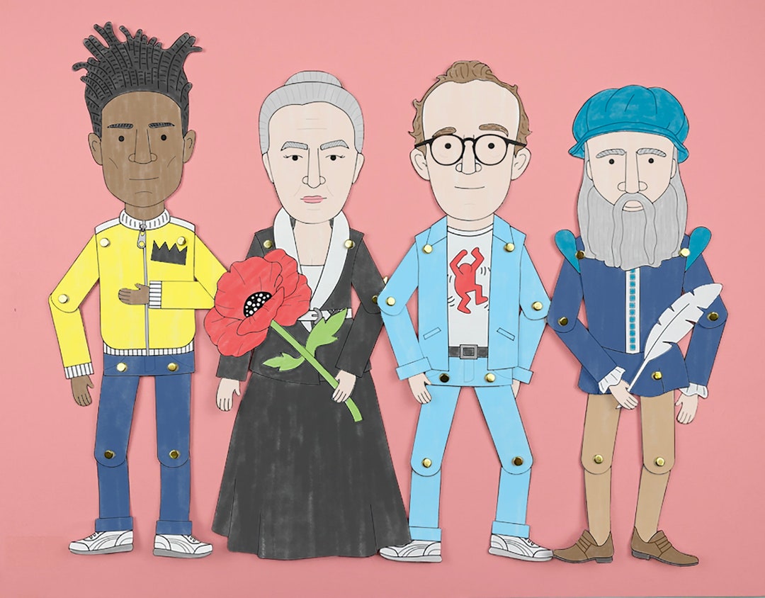 Famous Artist Paper Dolls (monet, Basquiat, Haring, O'keeffe, Da Vinci ...