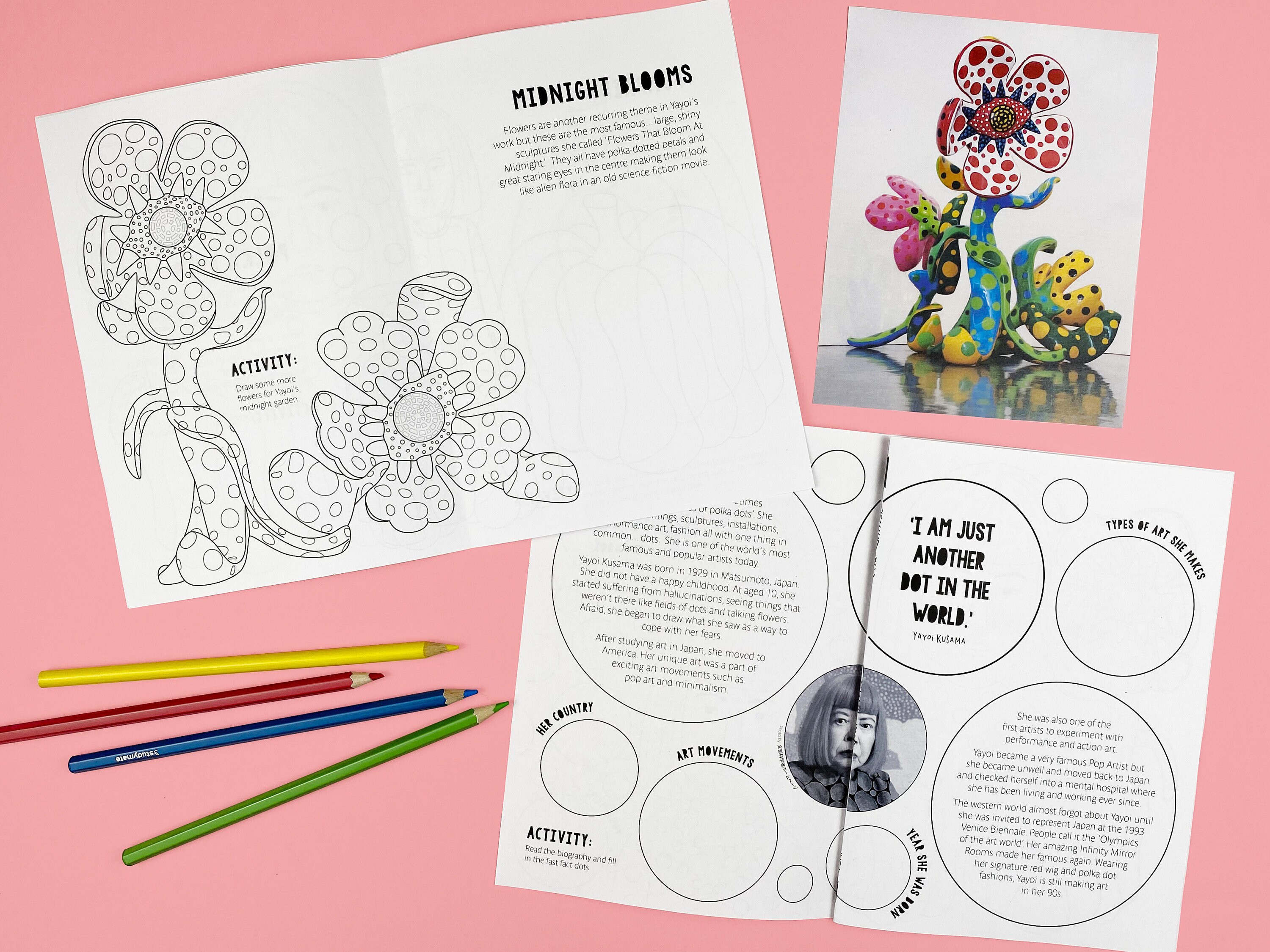 Printable Yayoi Kusama Activity Book bio Drawing Activities - Etsy UK