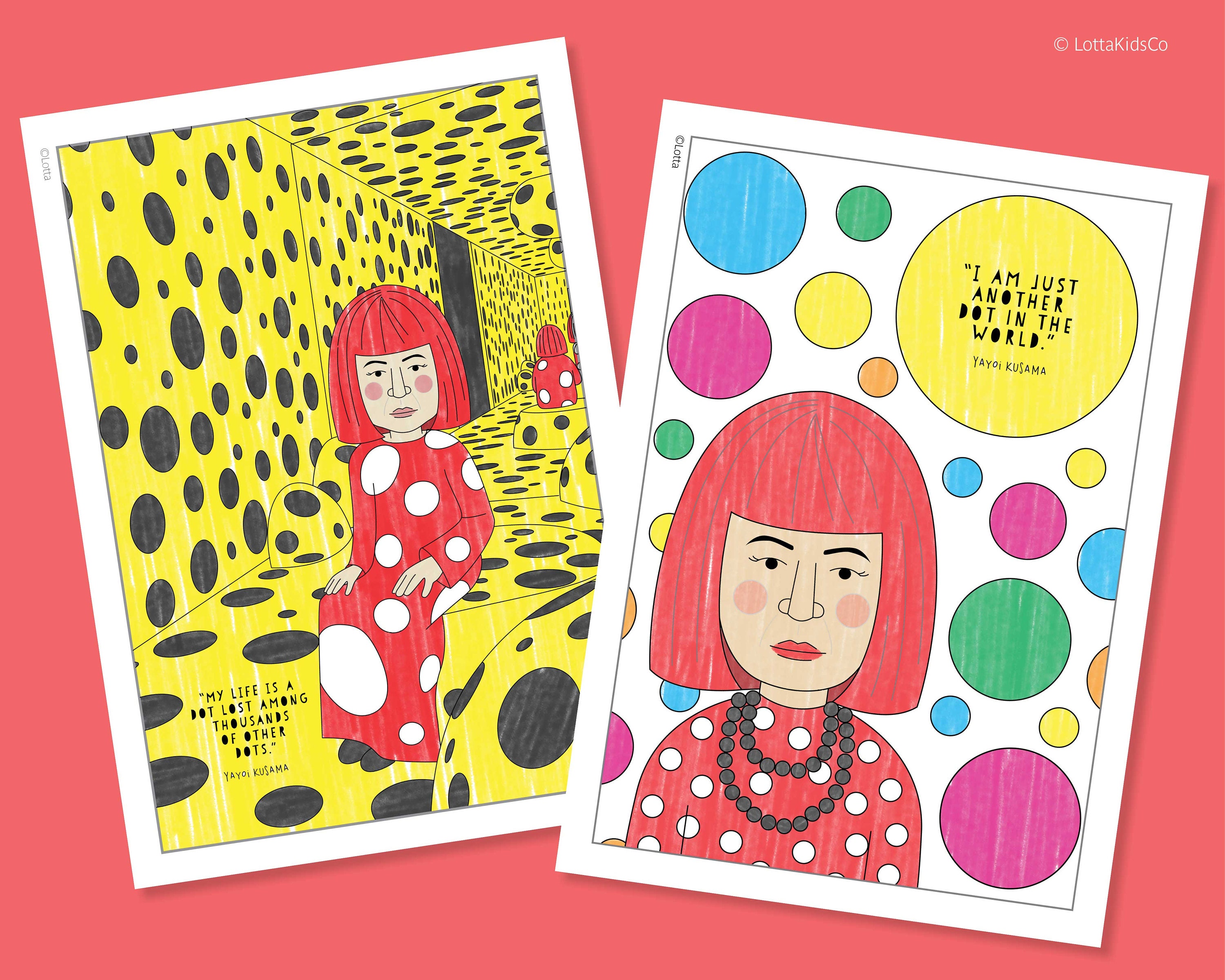 Yayoi Kusama Coloring Pages Famous Artist Coloring Pages Art History ...