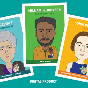 Famous Artist Classroom Posters #2 (20 Artists Hokusai, Much, Klee ...