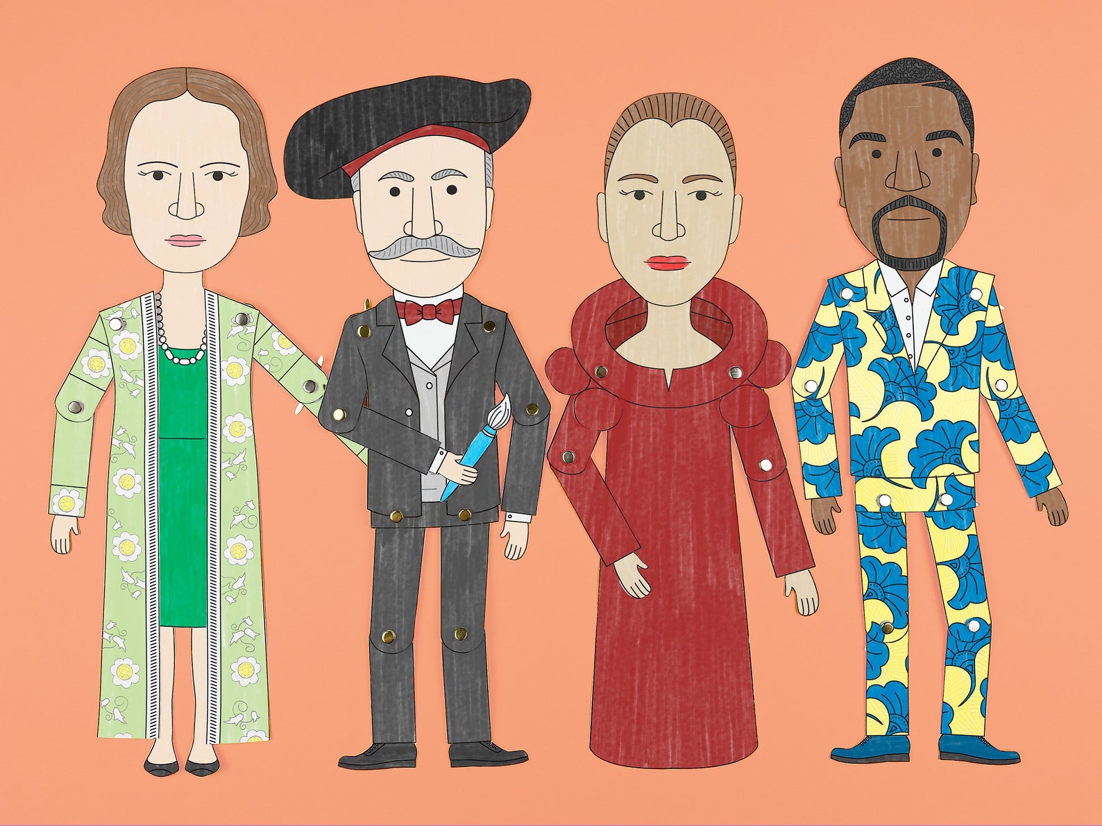 Famous Artist Paper Dolls (david Hockney, Ai Weiwei, Henri Rousseau ...