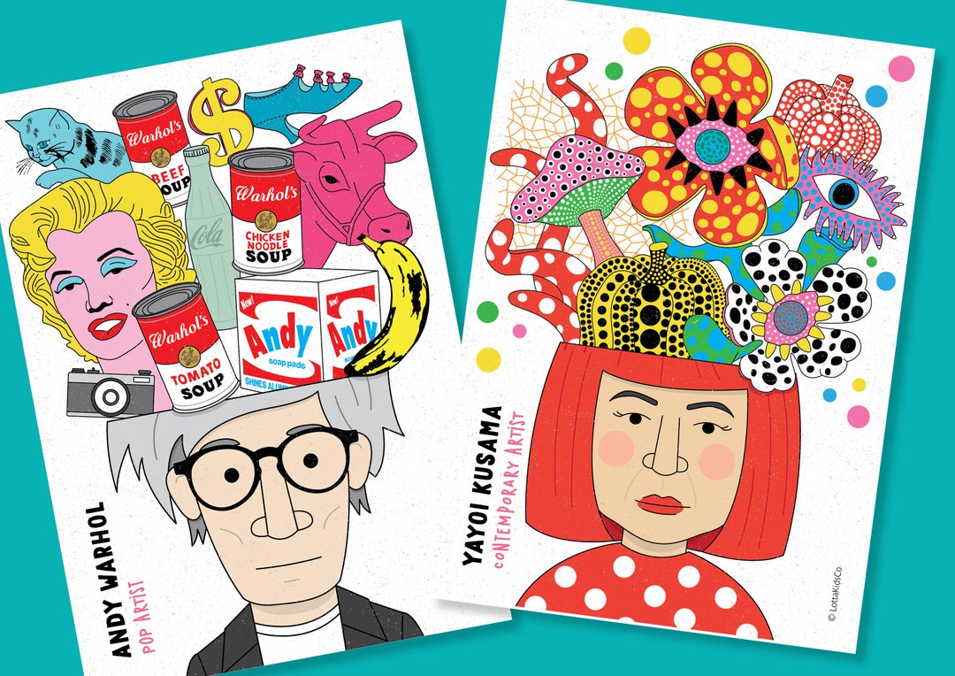 Famous Artists Imagination Printable Posters 10 Artists Warhol, Yayoi ...