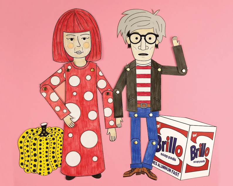 Famous Artist Paper Dolls (van Gogh, Picasso, Warhol, Frida, Yayoi ...