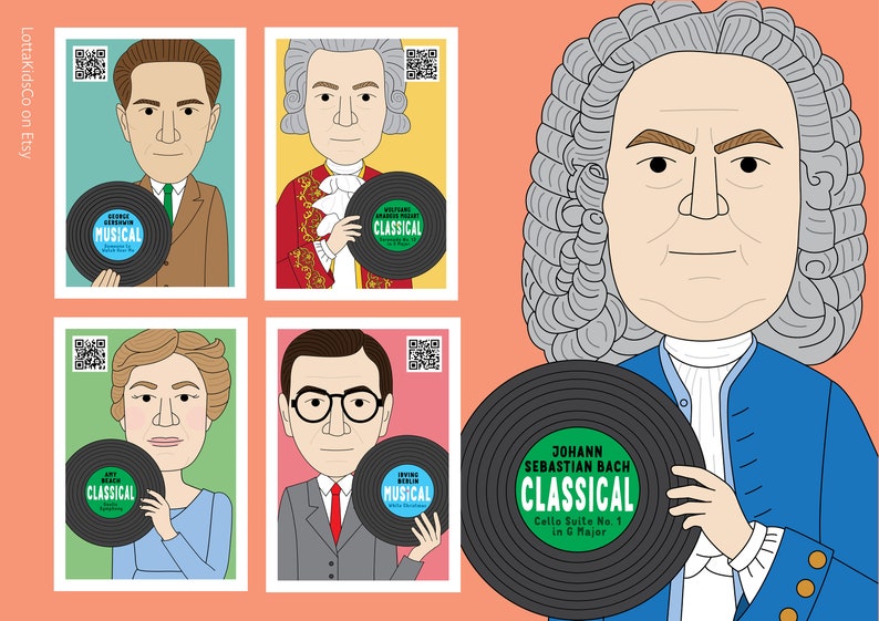 Famous Composers Printable Posters 20 Composers Bach Brahms - Etsy