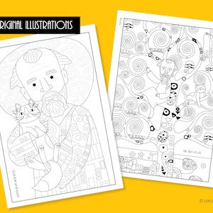 Gustav Klimt Coloring & Drawing Pages - Etsy