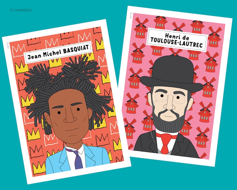 Famous Artist Pattern Printable Posters 1 (10 Artists Dali, Magritte ...