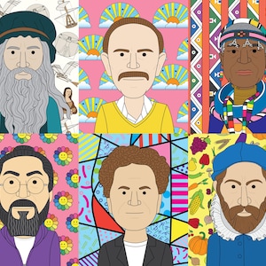 Famous Artist Pattern Posters 4 (10 Artists Da Vinci, Rothko, Murakami ...