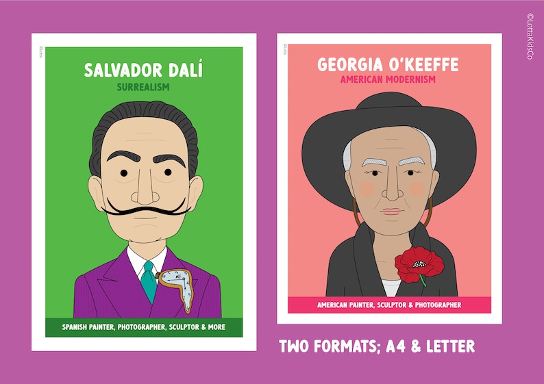 Famous Artist Classroom Posters #1 (20 Artists Matisse, Basquiat, Frida ...
