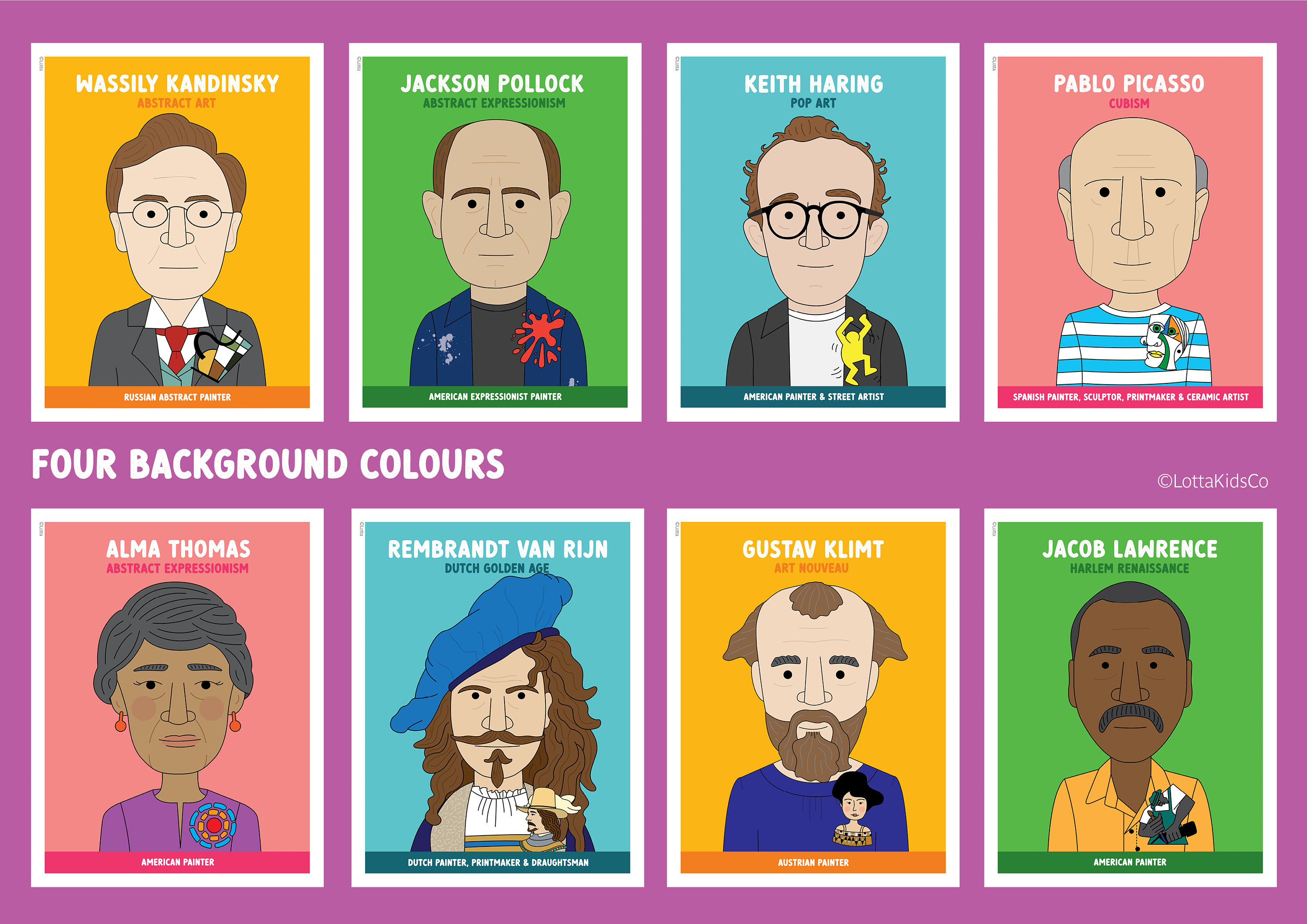 Famous Artist Classroom Posters #1 (20 Artists Matisse, Basquiat, Frida ...