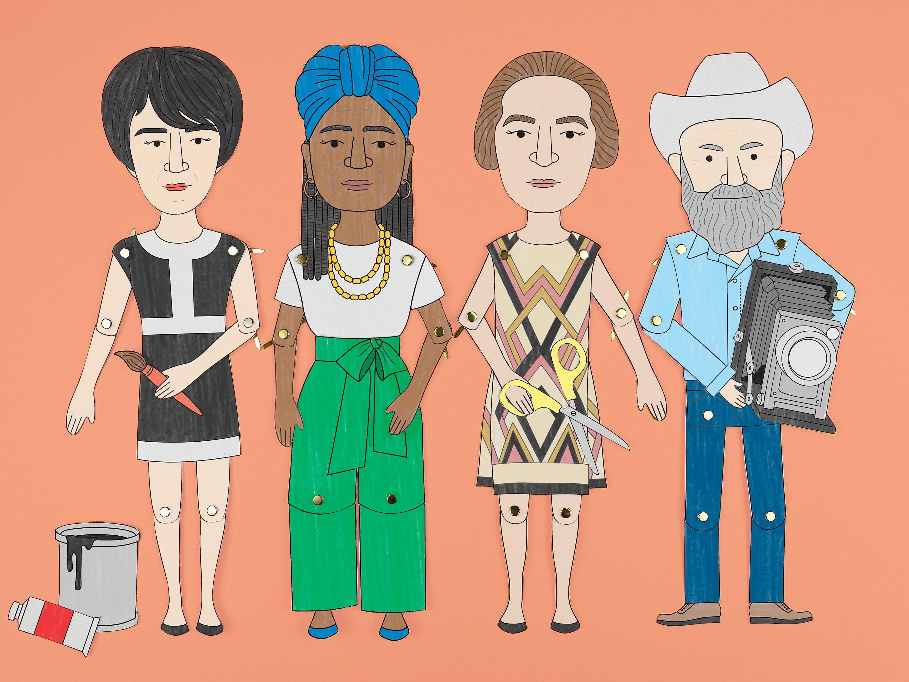 Famous Artist Paper Dolls (david Hockney, Ai Weiwei, Henri Rousseau ...