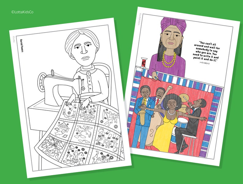 Famous Artist Coloring Pages 5 famous Black Artists - Etsy
