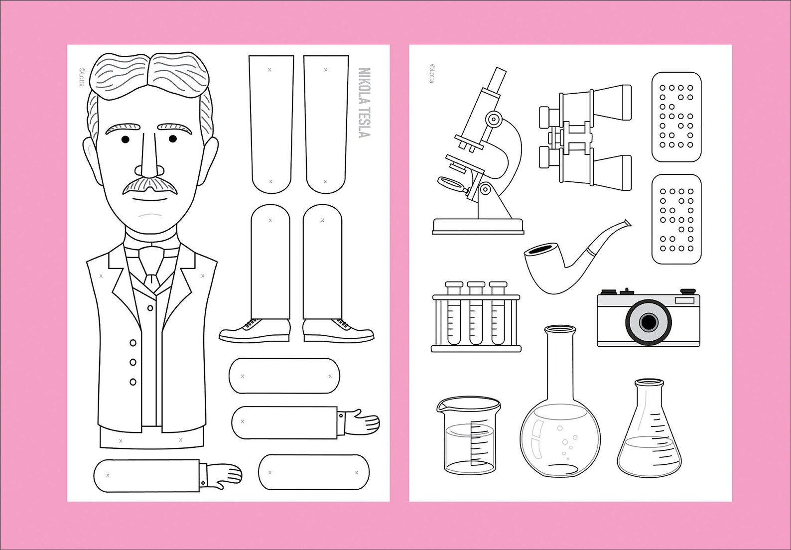 Famous Scientist Paper Dolls einstein Curie Tesla Hopper | Etsy