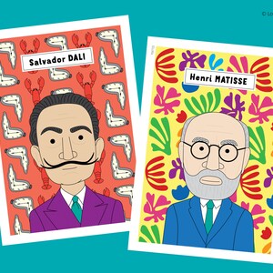 Famous Artist Pattern Printable Posters 1 (10 Artists Dali, Magritte ...