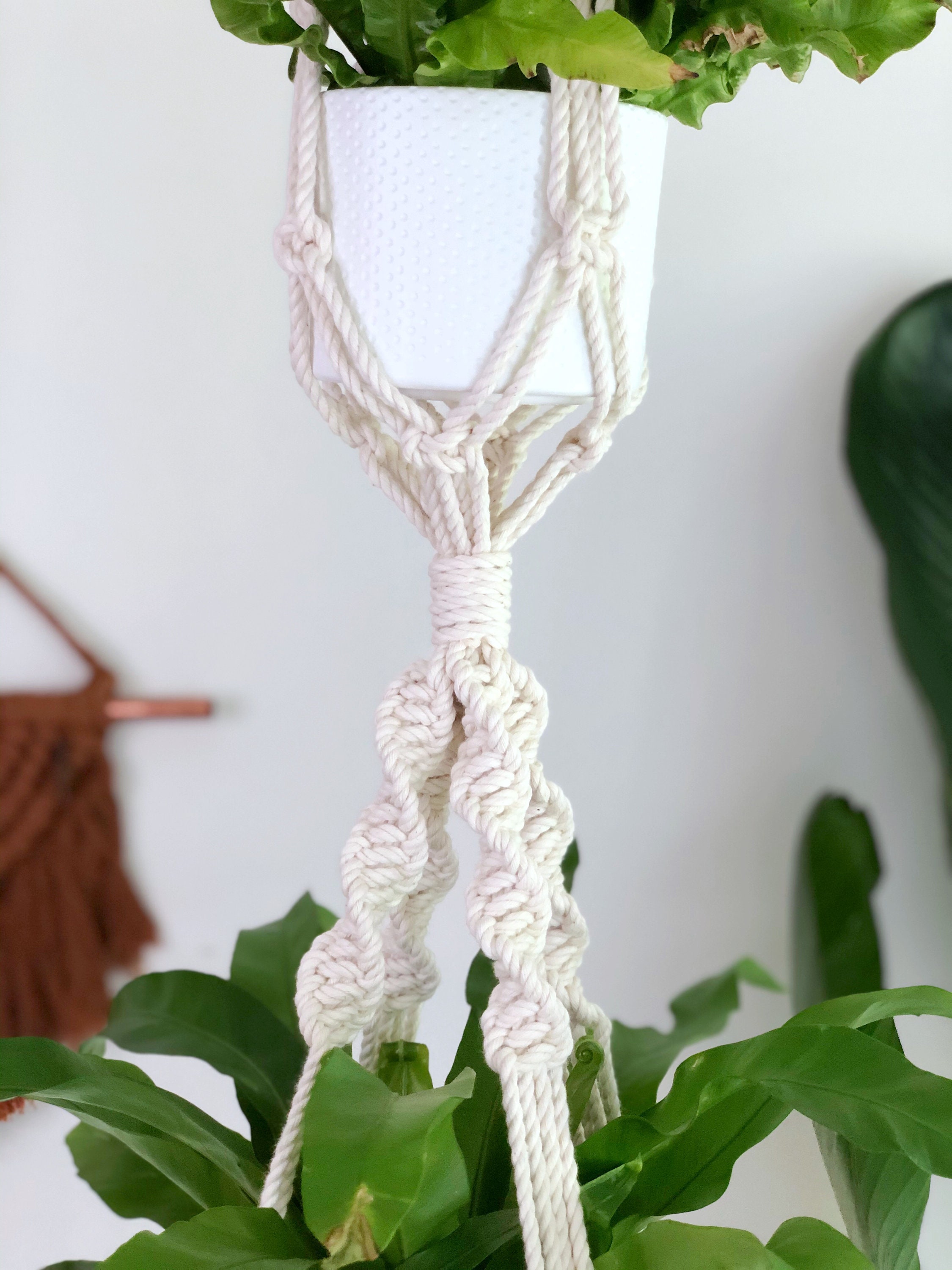 Macrame Plant Hanger / Double Plant Hanger / Macrame Hanging | Etsy
