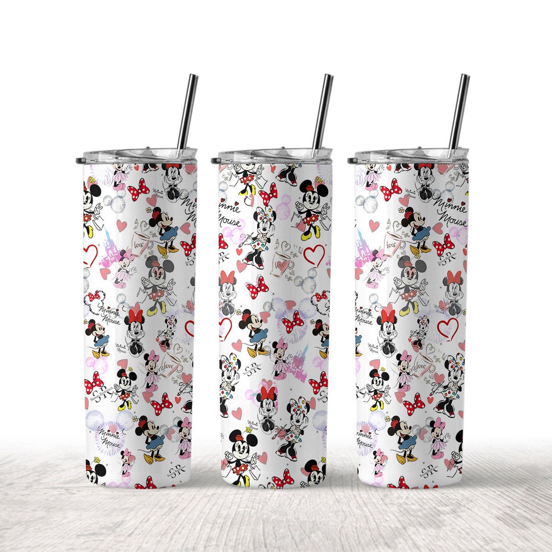 Tumbler Mouse Minnie 20oz Skinny Png, Cartoon Movie Wrap, Gift Birthday ...
