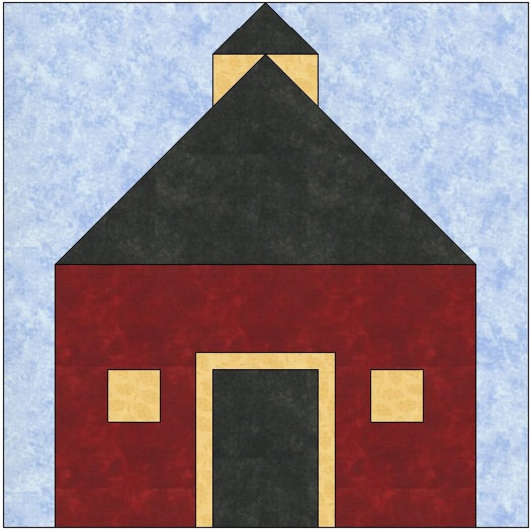 Little Red School House Quilt Block Pattern Download - Etsy