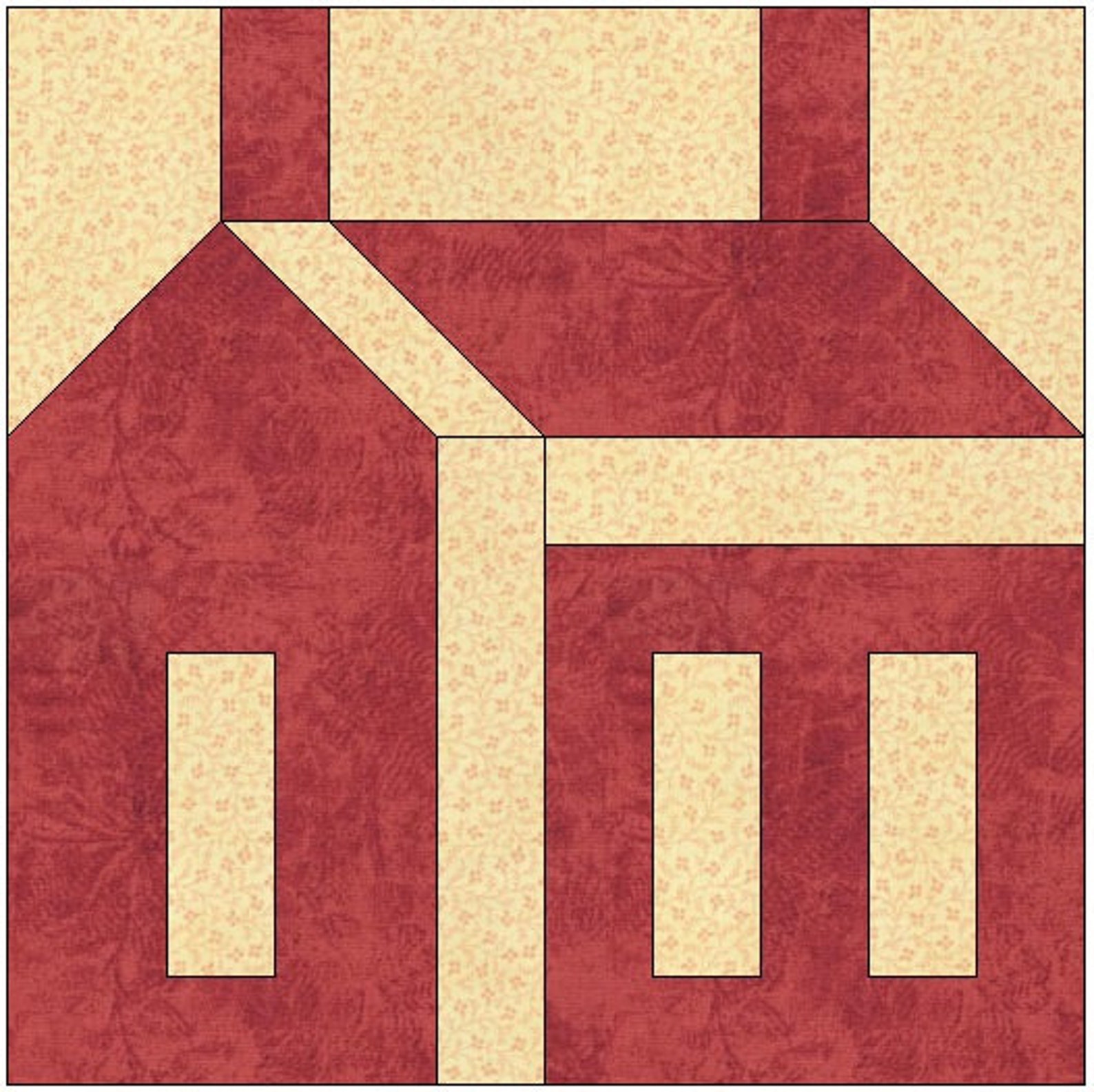 Shaker House Quilt Block Pattern Download - Etsy