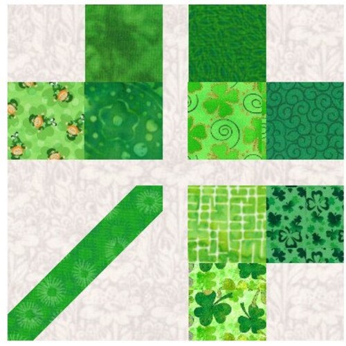 Scrappy Three Leaf Clover Quilt Block Pattern Download | Etsy