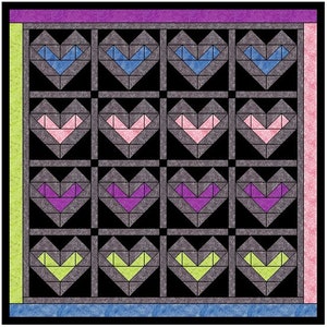 Filled Heart Quilt Block Pattern Download - Etsy