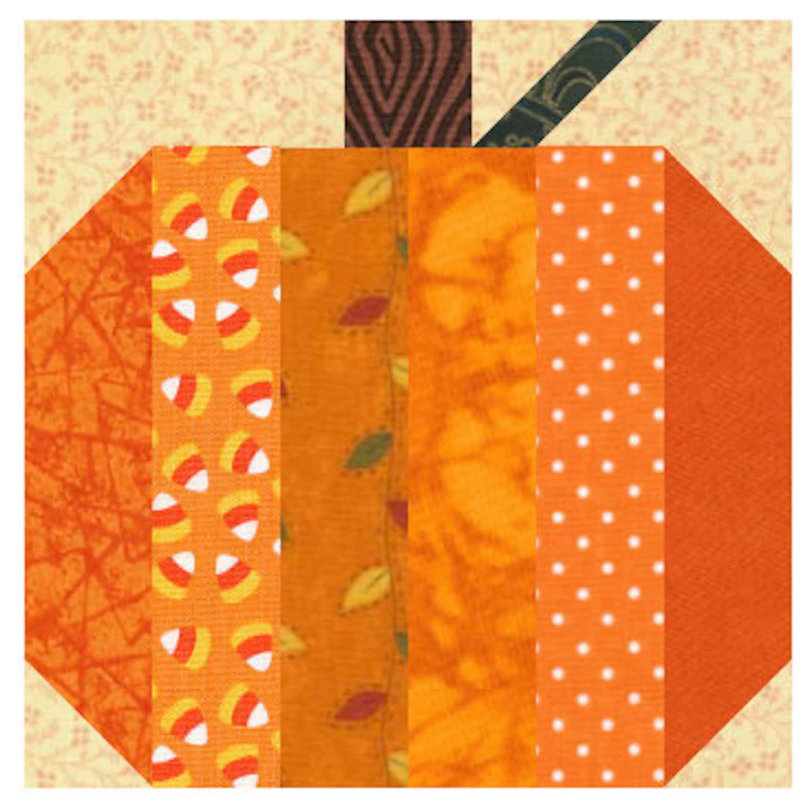 Pumpkin Strips Quilt Block Pattern Download - Etsy
