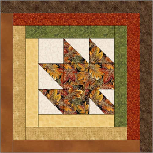 Log Cabin Heart Quilt Block Pattern Download - Etsy