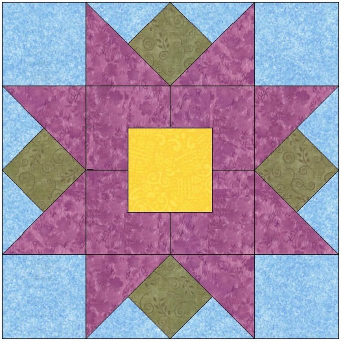 Tulips All Around Quilt Block Pattern Download - Etsy