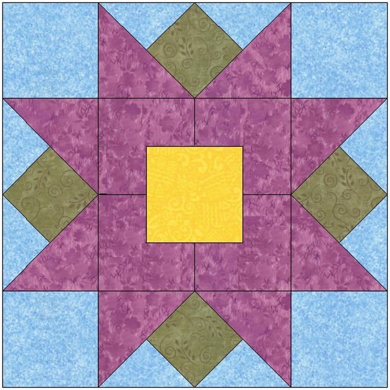 Tulips All Around Quilt Block Pattern Download - Etsy