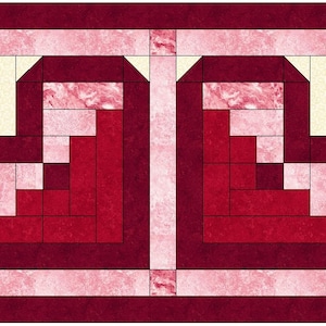 Log Cabin Heart Quilt Block Pattern Download - Etsy
