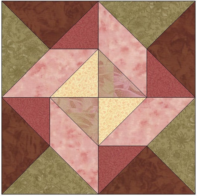 Around the Square Quilt Block Pattern Download - Etsy