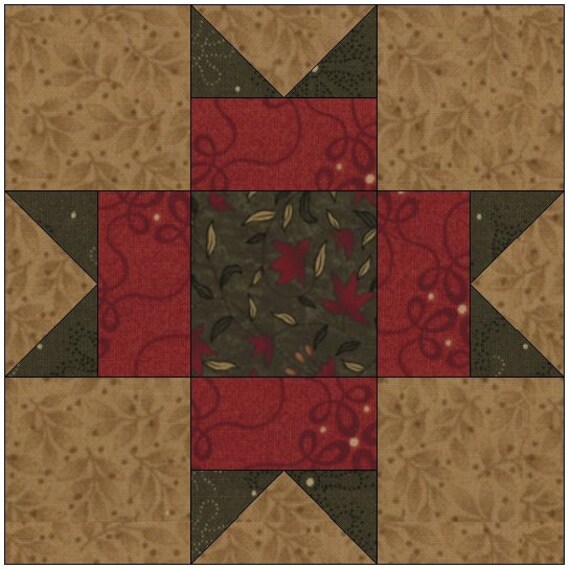 Points on Square Quilt Block Pattern Download | Etsy