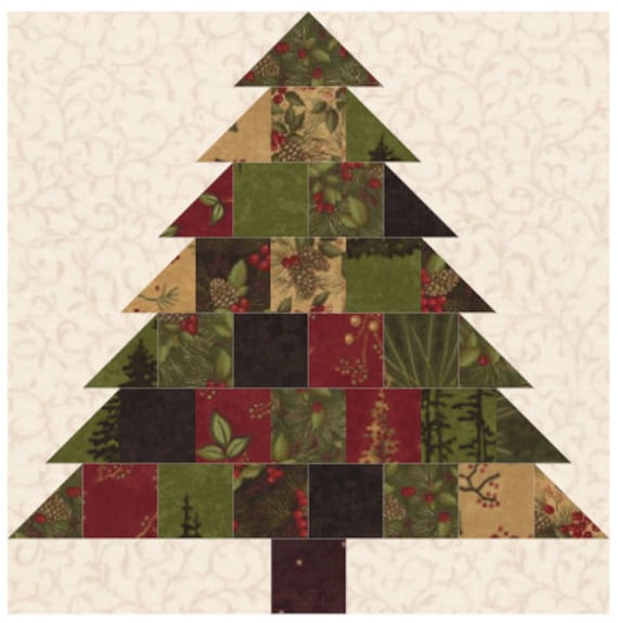 Scrappy Christmas Tree Quilt Block Pattern Download - Etsy