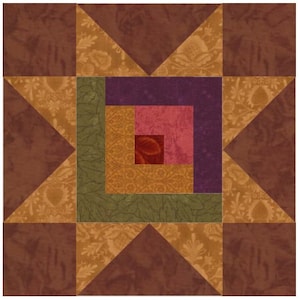 Log Cabin Star Quilt Block Pattern Download - Etsy