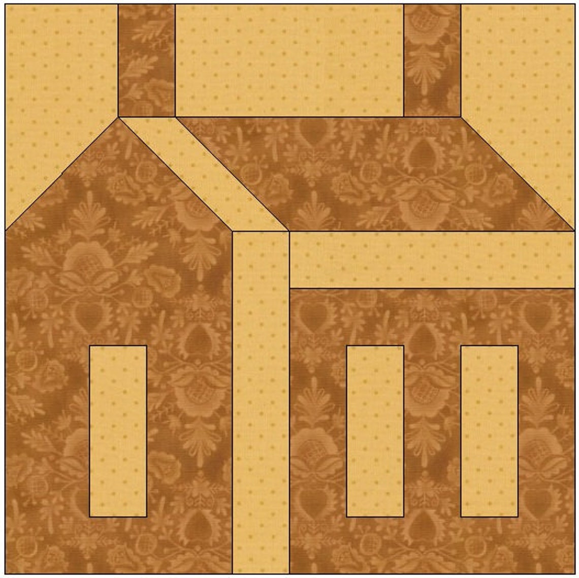 Shaker House Quilt Block Pattern Download - Etsy