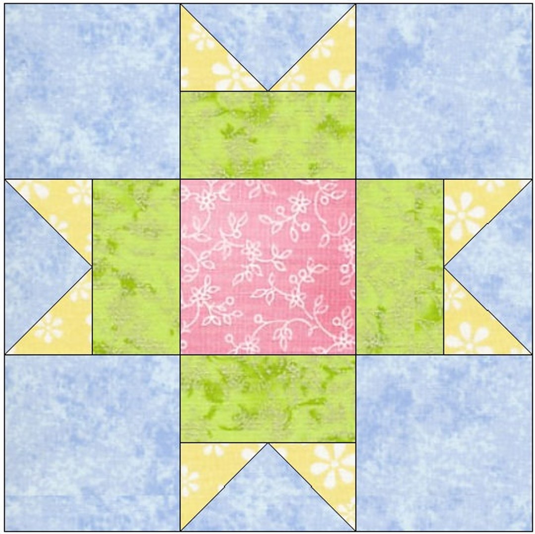 Points on Square Quilt Block Pattern Download - Etsy