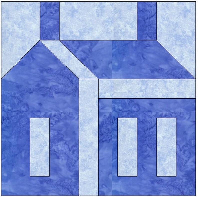 Shaker House Quilt Block Pattern Download - Etsy
