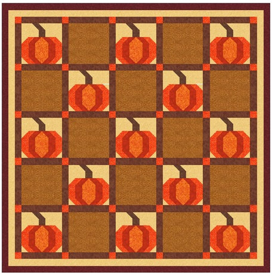 Pumpkin Quilt Block Pattern Download - Etsy