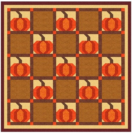 Pumpkin Quilt Block Pattern Download - Etsy