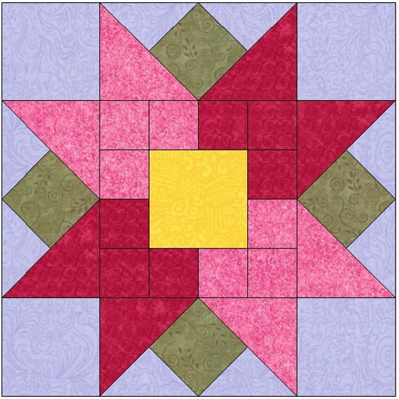 Tulips All Around Quilt Block Pattern Download - Etsy