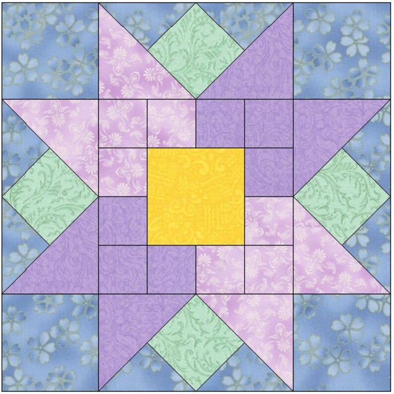 Tulips All Around Quilt Block Pattern Download - Etsy