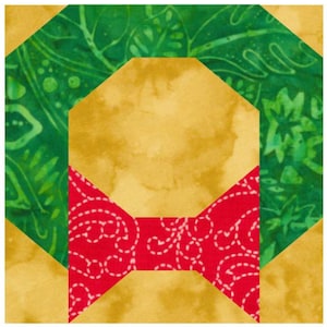 Christmas Wreath Quilt Block Pattern Download - Etsy