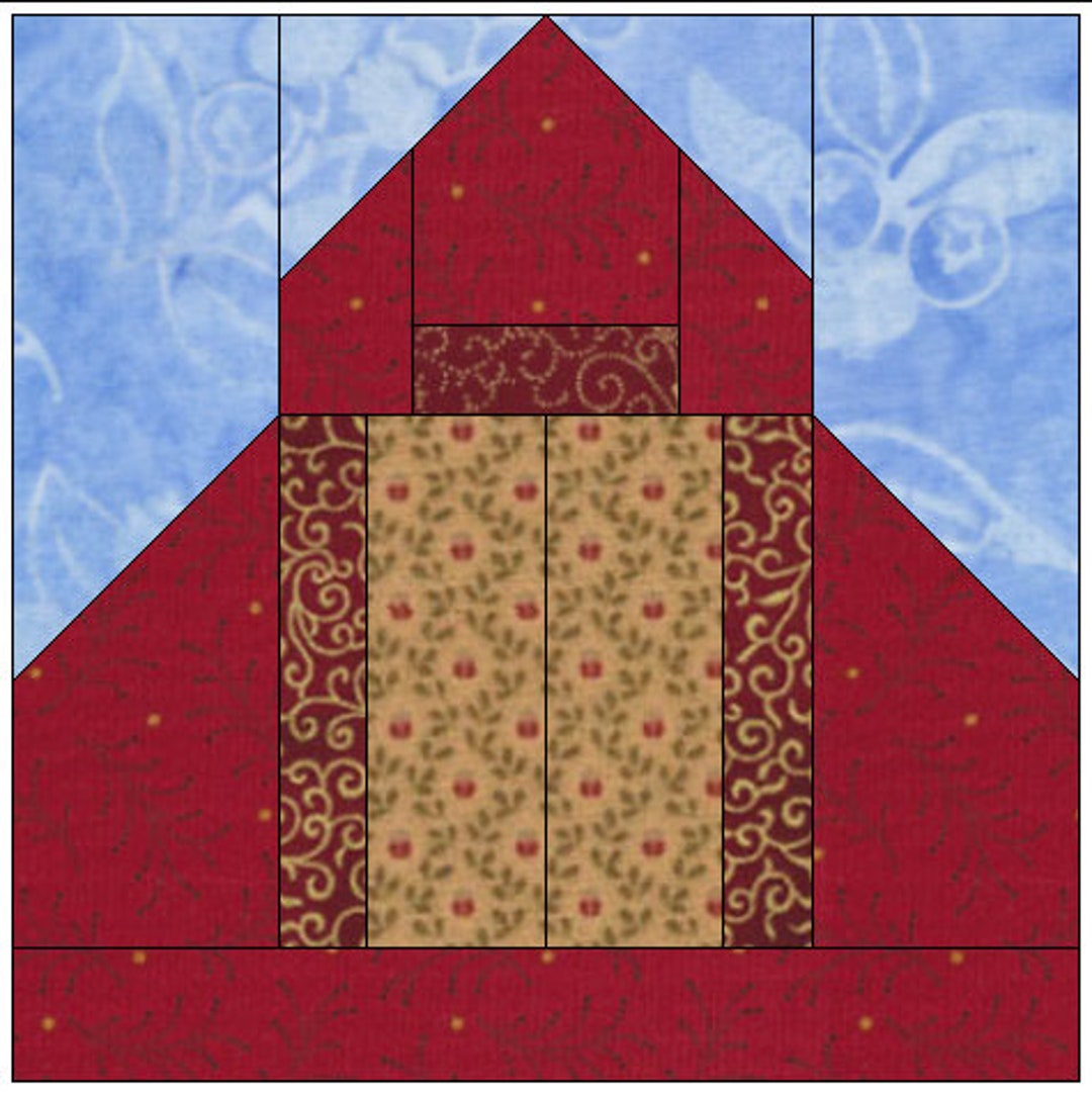 Red Barn Quilt Block Pattern Download - Etsy