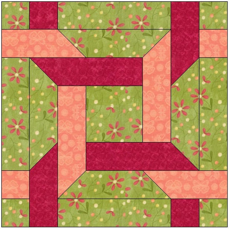 Twist It up Quilt Block Pattern Download - Etsy