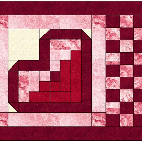 Maple Leaf Log Cabin Quilt Block Pattern Download - Etsy