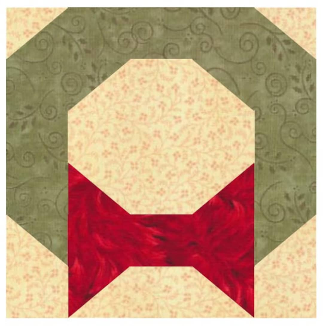 Christmas Wreath Quilt Block Pattern Download - Etsy