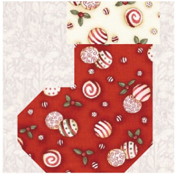 Christmas Stocking Quilt Block Pattern Download | Etsy
