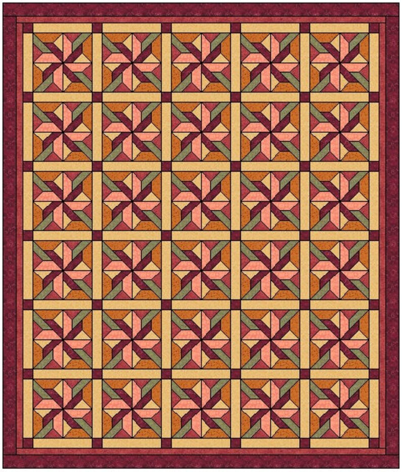 Pinwheel With a Twist Quilt Block Pattern Download - Etsy